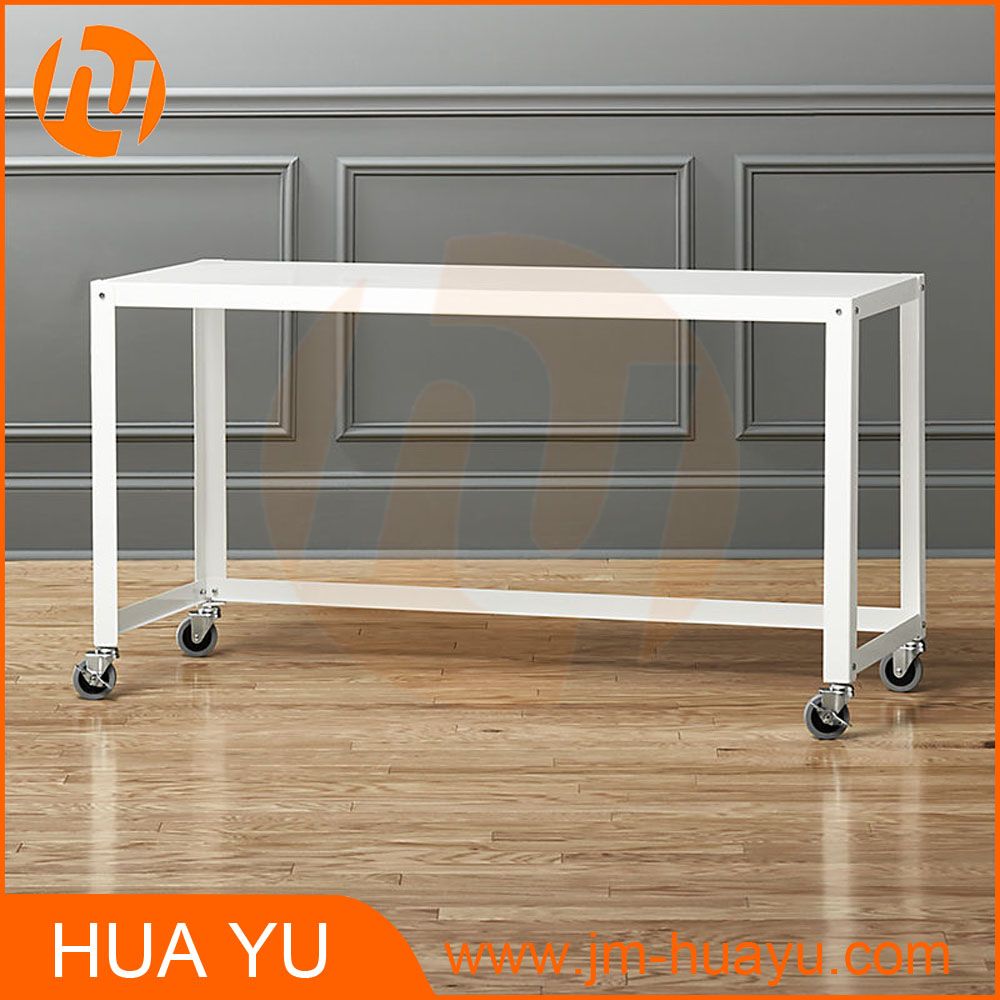 Soho Office Furniture White Metal Rolling Workbench Console Table ...