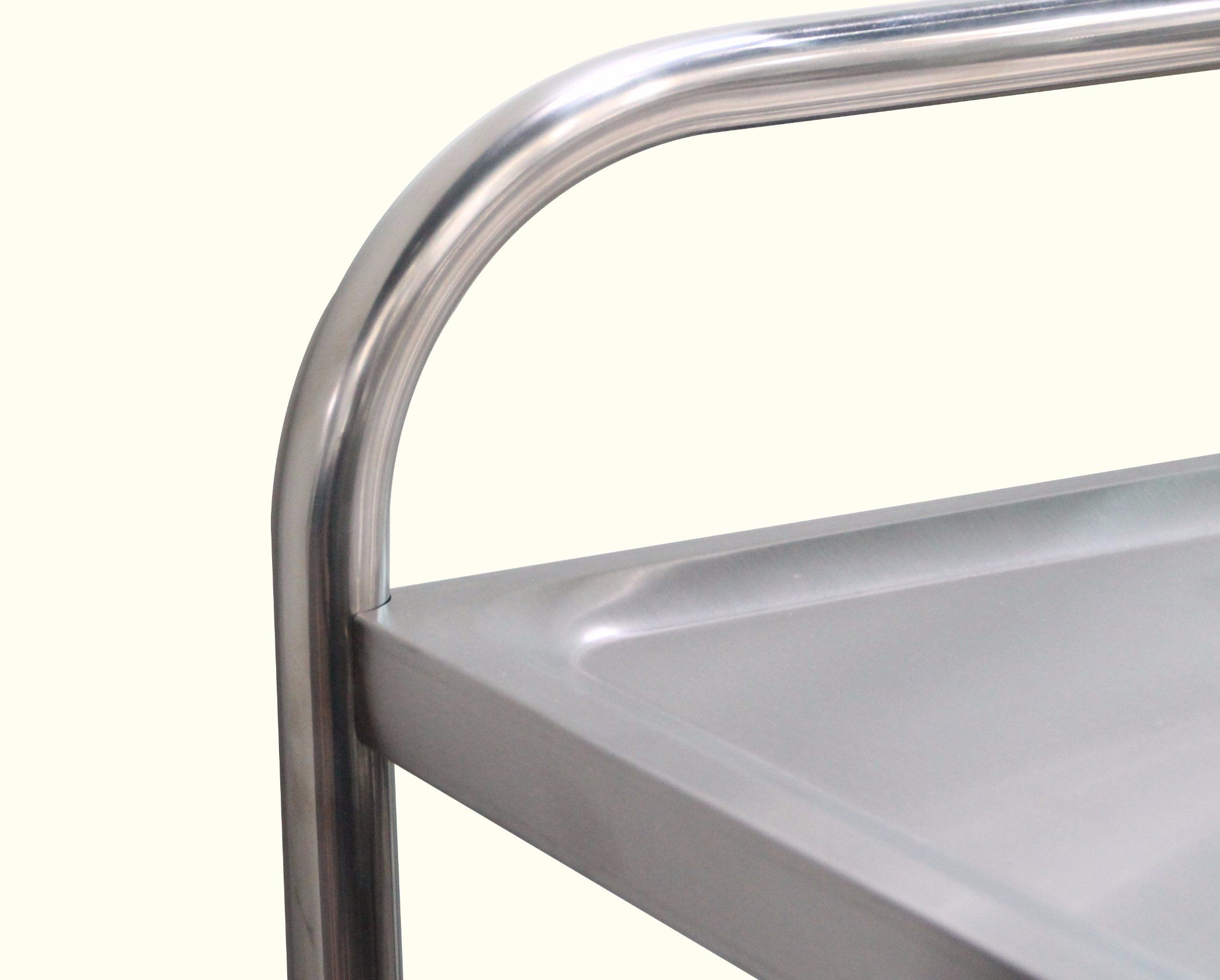 Stainless Steel 2 Tiers Round Tube Transport Trolley for Hospital Using ...