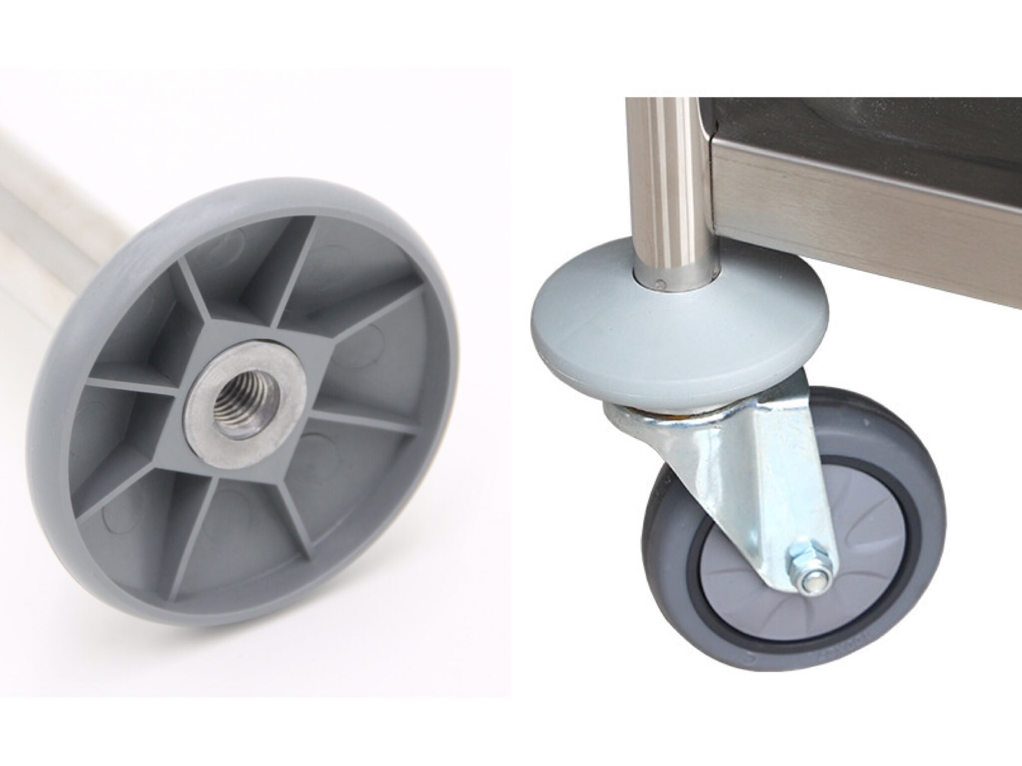 Stainless Steel 2 Tiers Round Tube Transport Trolley for Hospital Using ...
