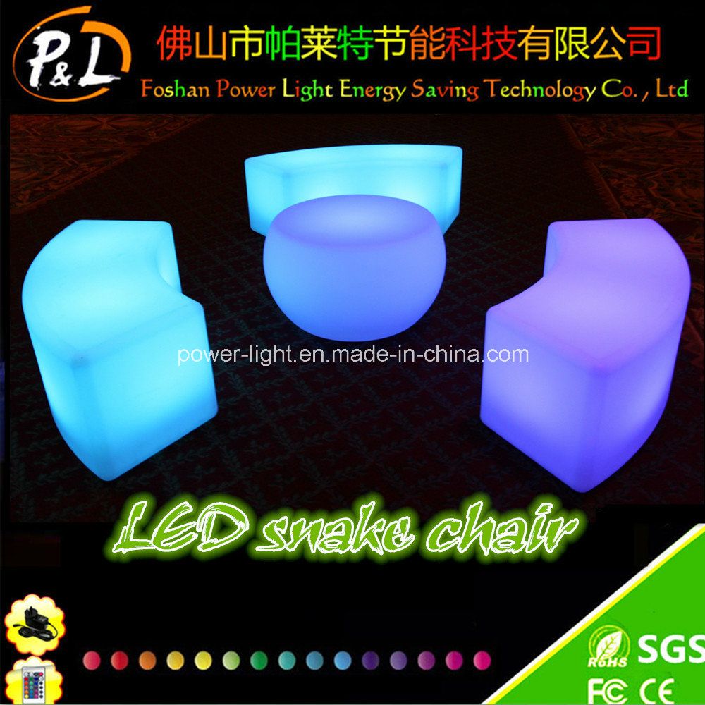 Outdoor Furniture Rechargeable Colorful LED Lighted Snake Bench ...