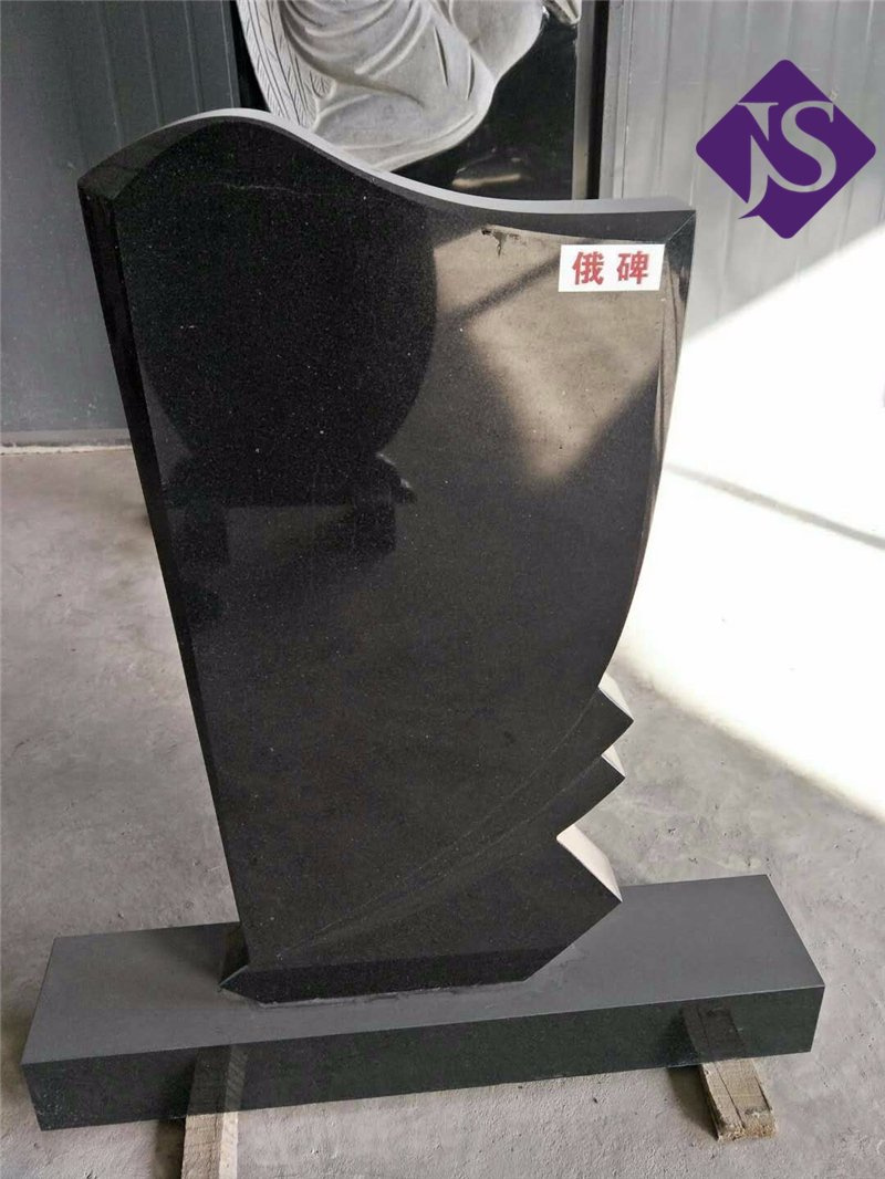 European/Russian Style Aboslute Black Granite Monument / Tombstone ...